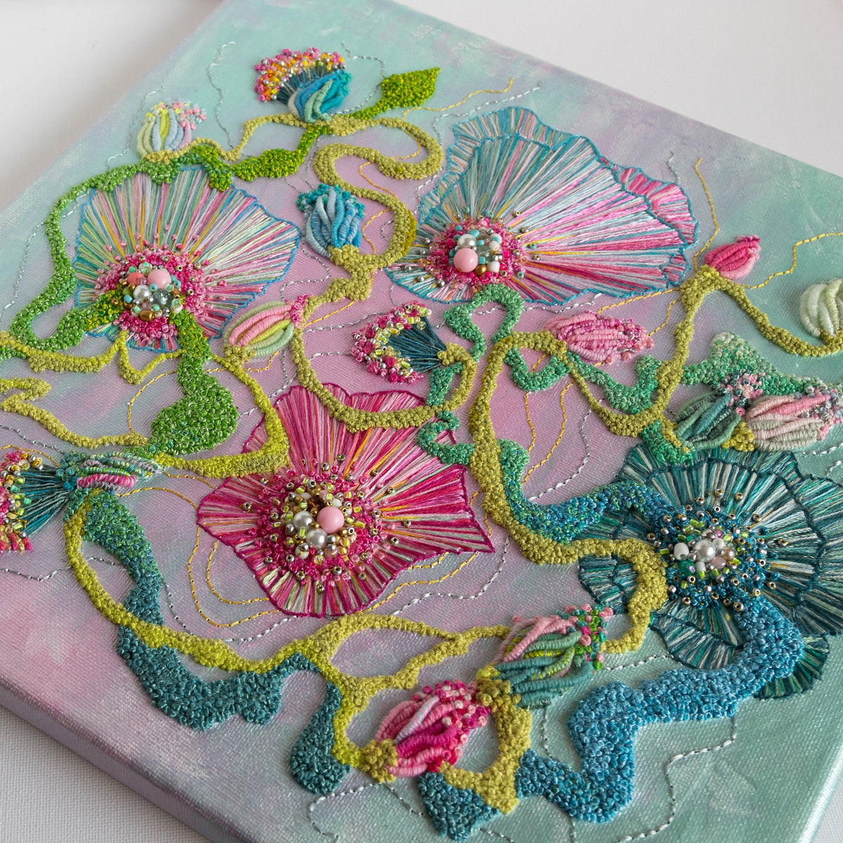 Viola Four, 2022 | Abstract Embroidery Art